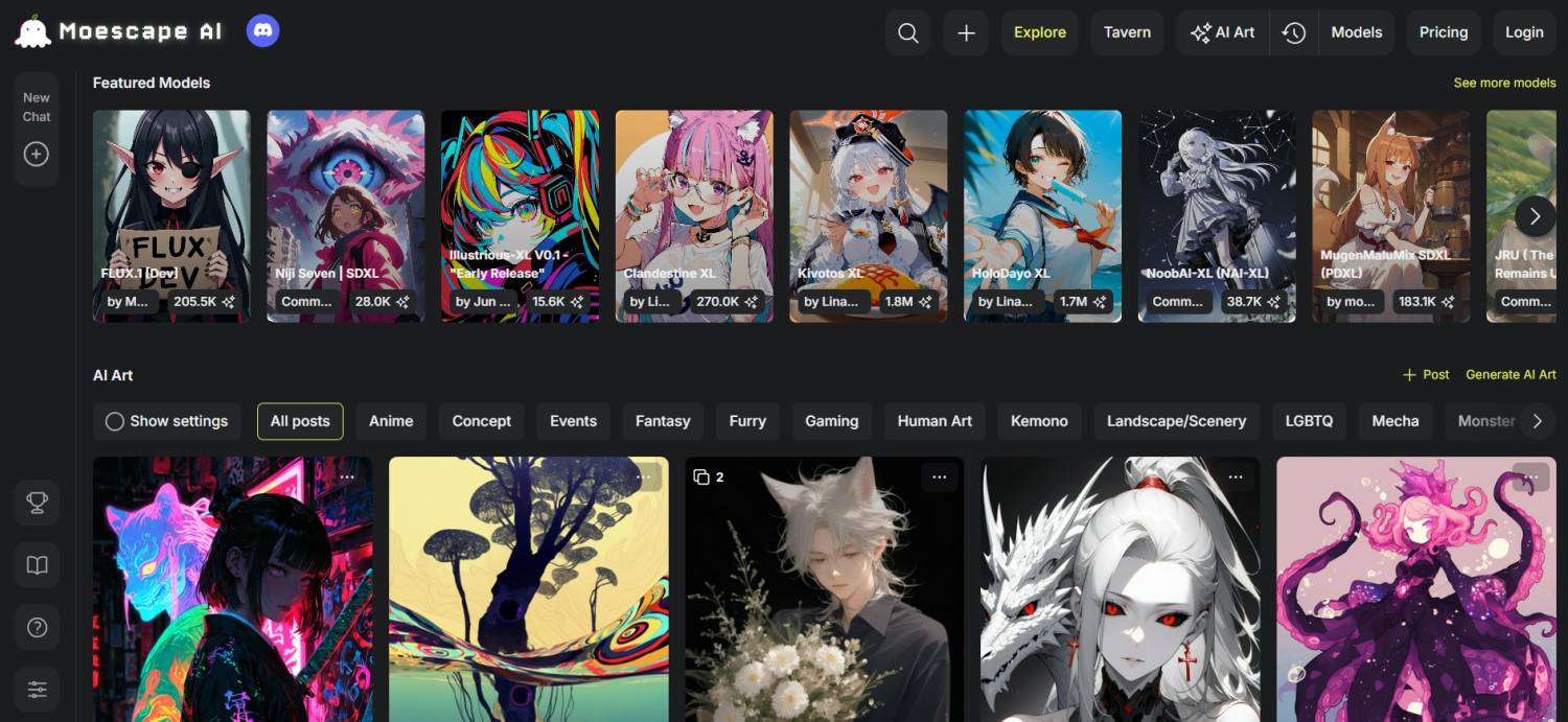 Moescape : L'Ultime Plateforme d'Art IA et de Jeux de Rôle pour Otakus